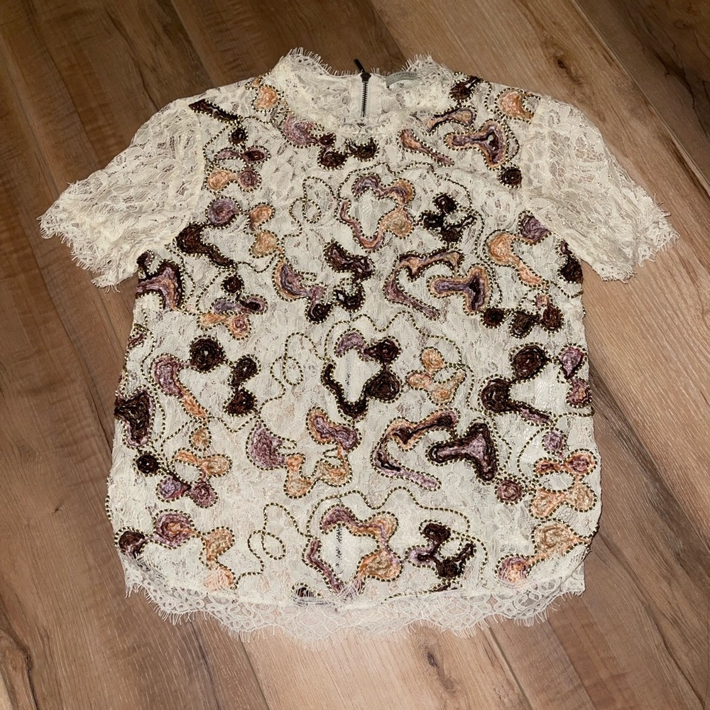 Zara Lace Sheer Top - Gem